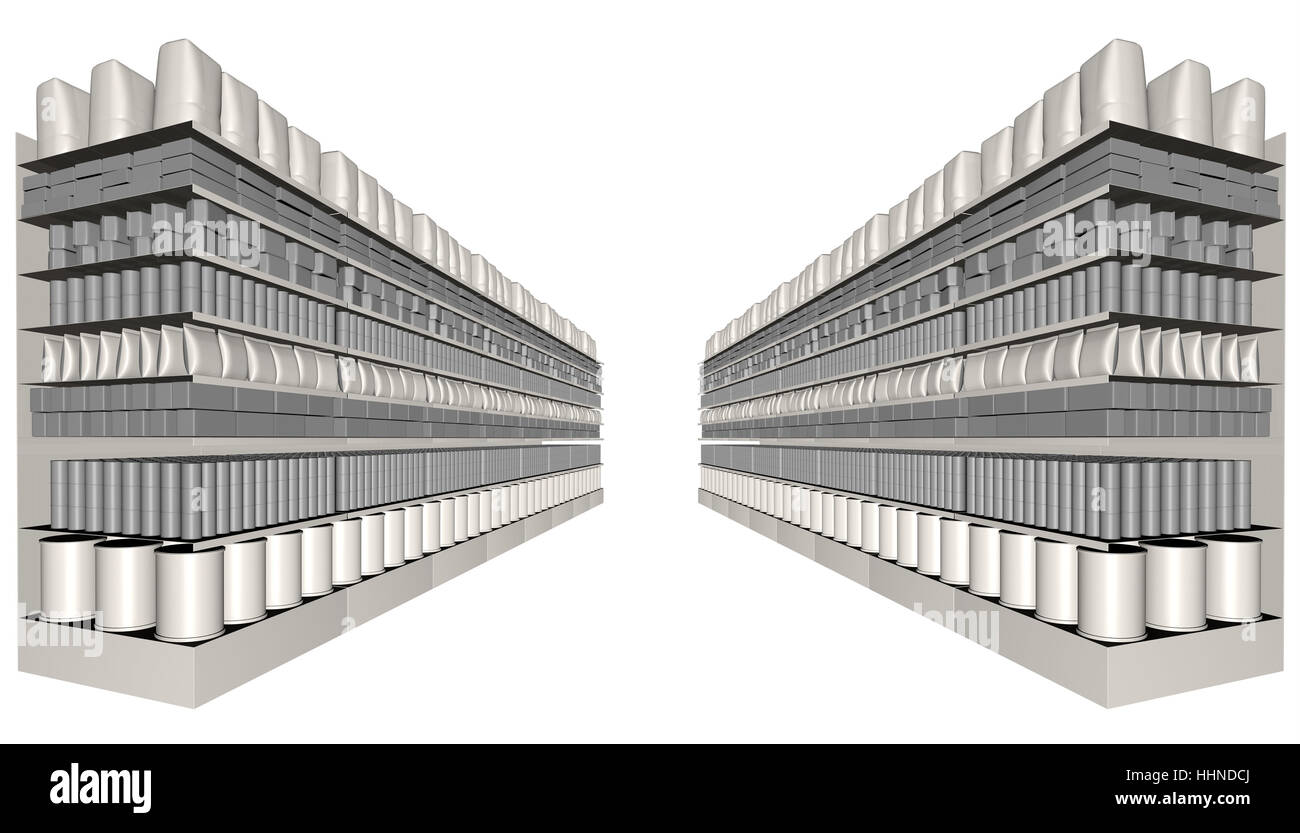 arrangement, shopping, goods, supermarket, empty, store, bare, rack ...