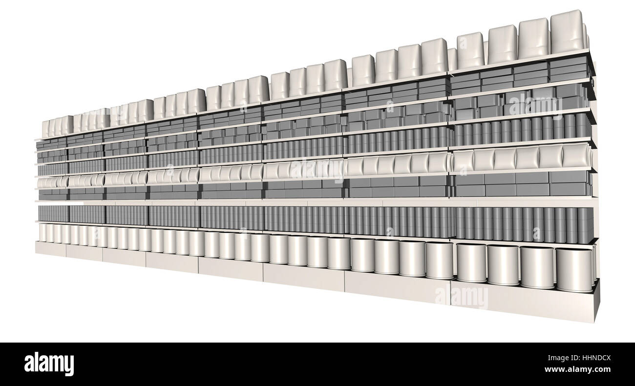 arrangement, isolated, shopping, goods, supermarket, empty, store, bare ...