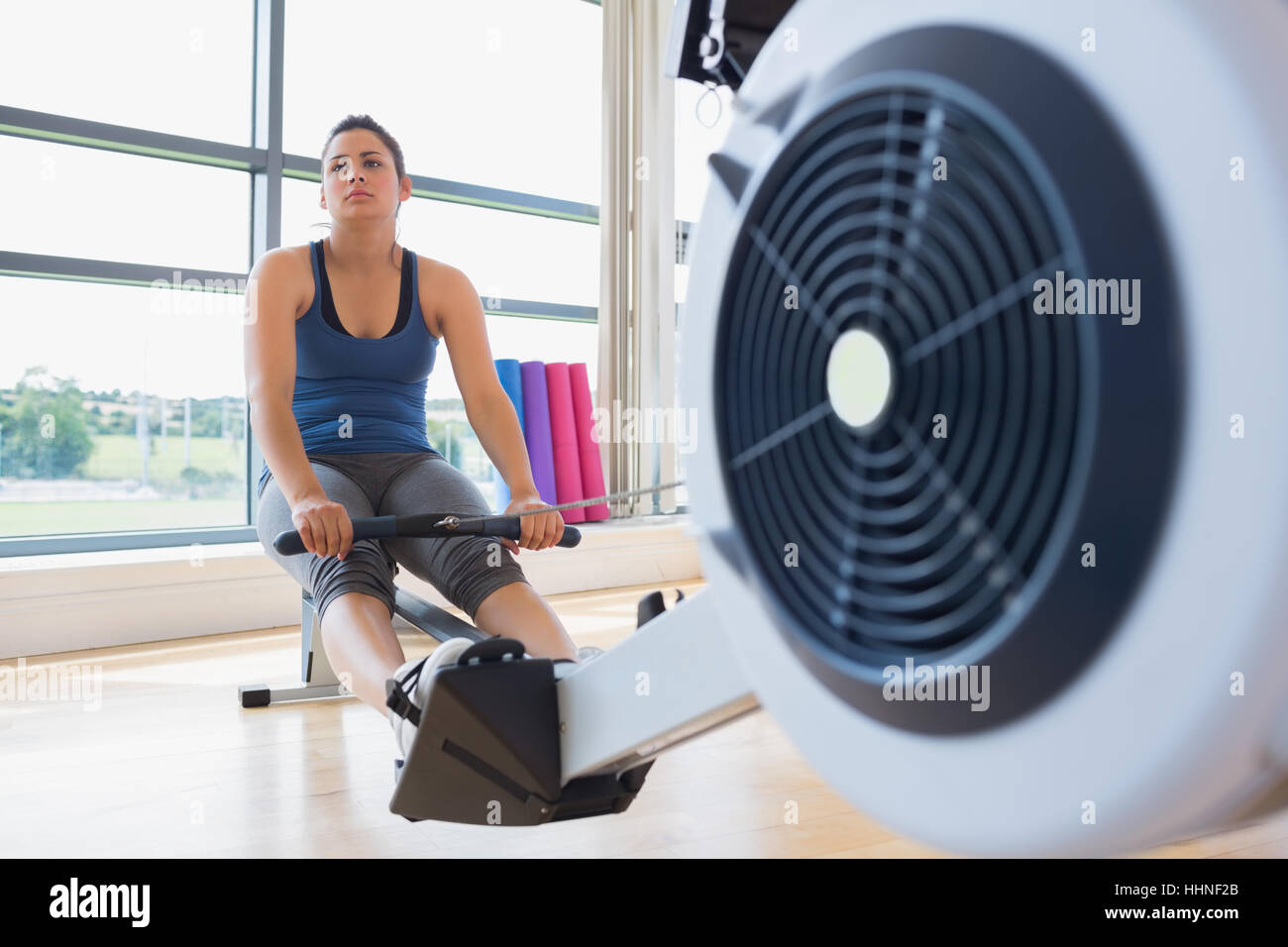 Rowing machine exercise close up hi-res stock photography and images ...