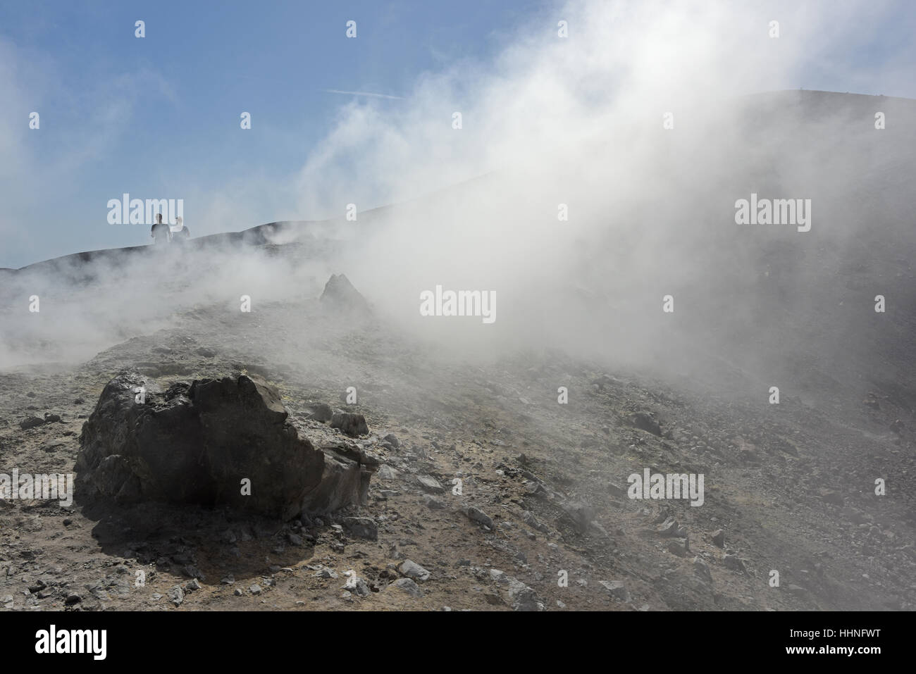Sulphurous gases along the Gran Cratere of Vulcano, one of the Aeolian ...