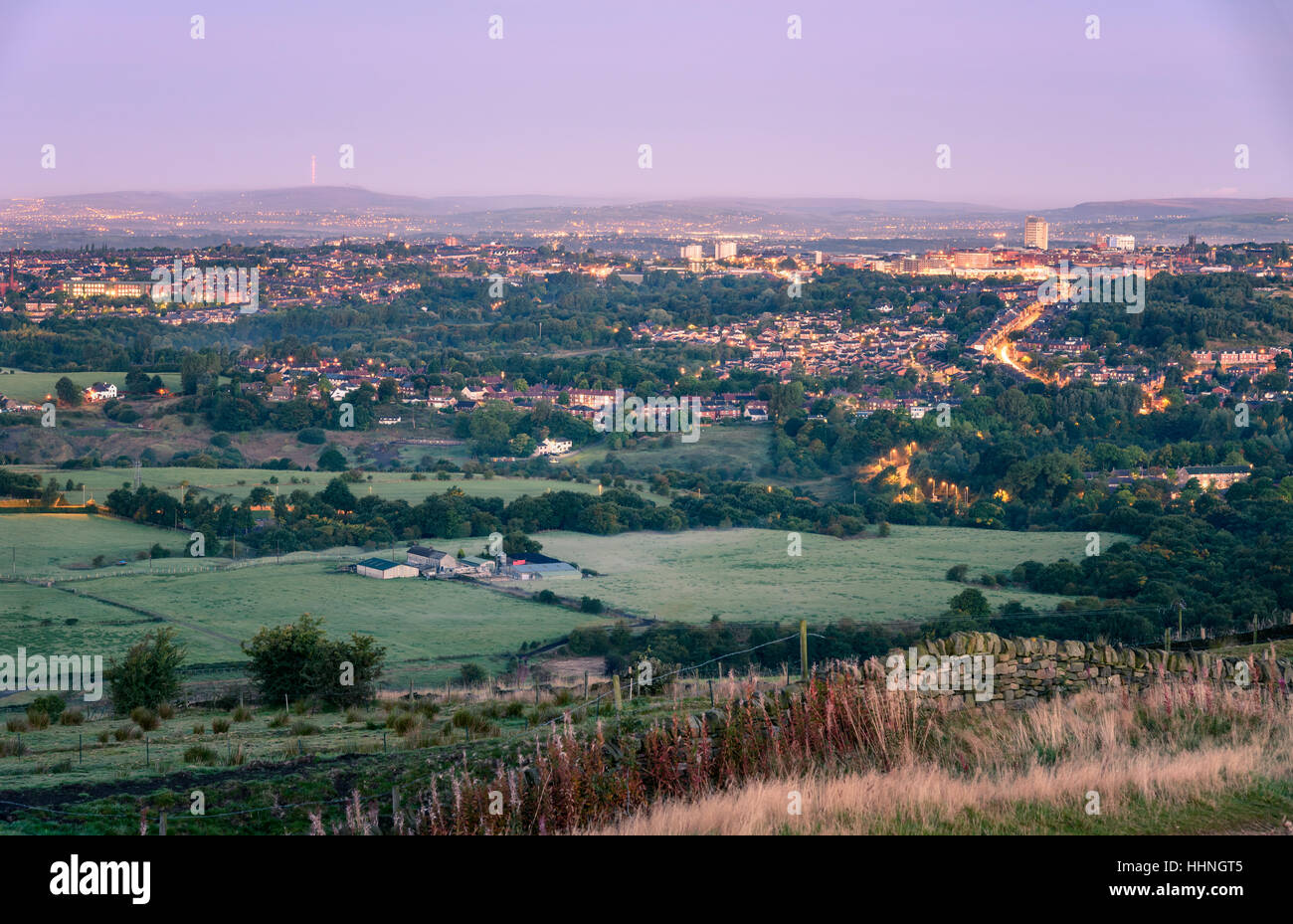 Skyline of Oldham town in Greater Manchester England Stock Photo - Alamy