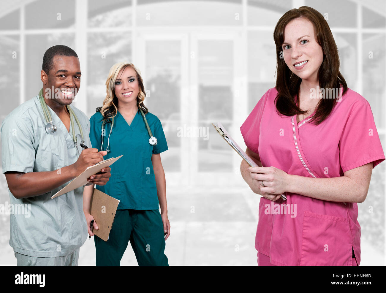 doctor, physician, medic, medical practicioner, guy, woman, blue ...