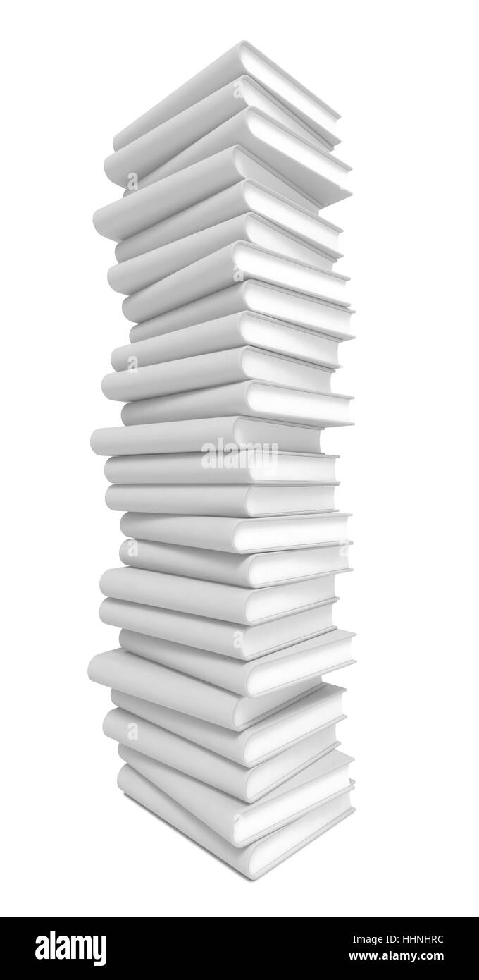 Stack of Blank Books. Isolated on White Background Stock Photo - Alamy