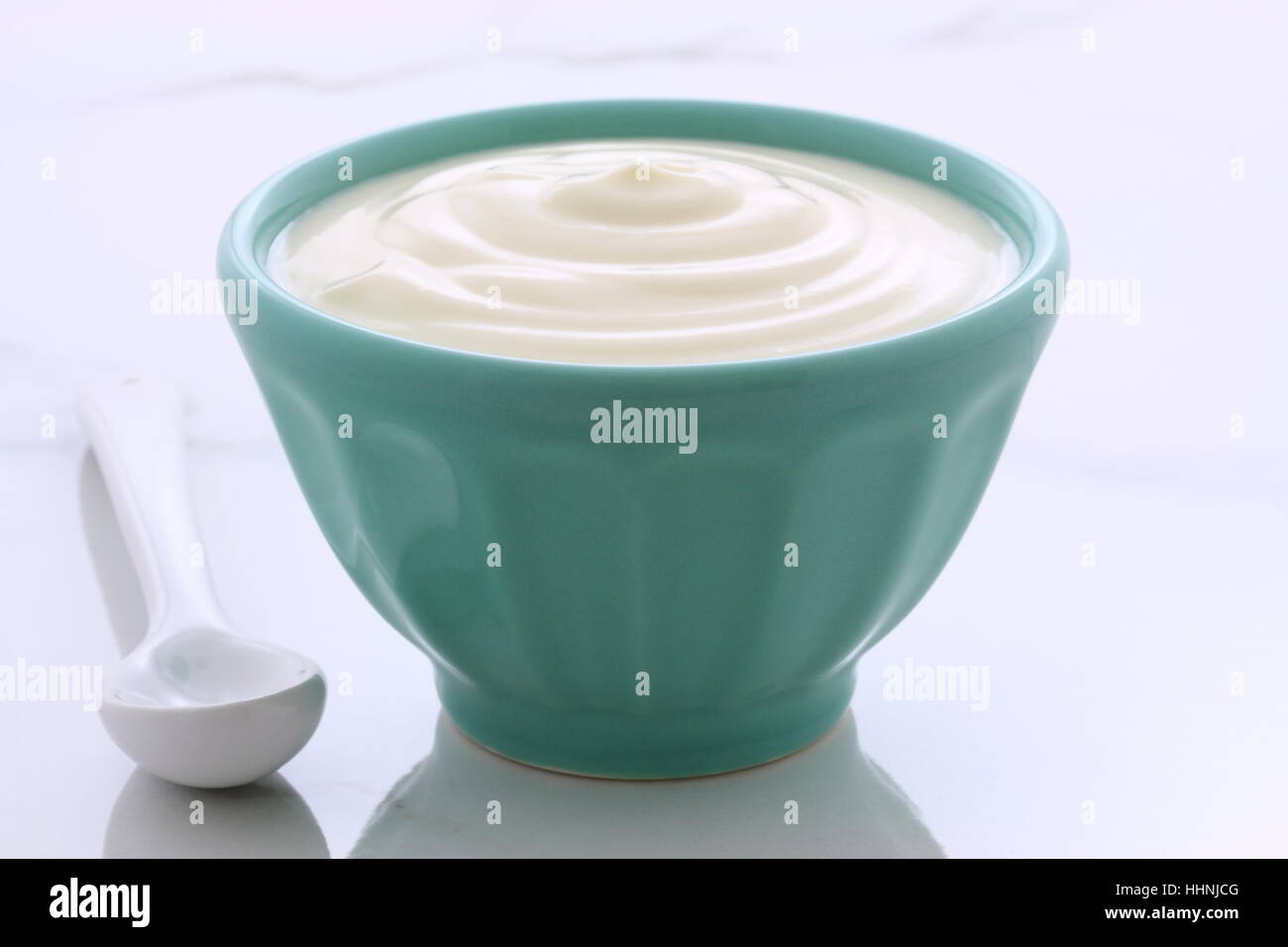 Delicious, nutritious and healthy fresh plain yogurt on vintage italian ...