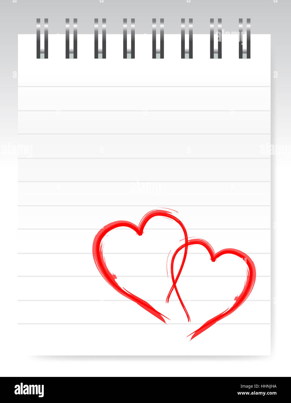 loving hearts notepad design illustration over gradient background ...