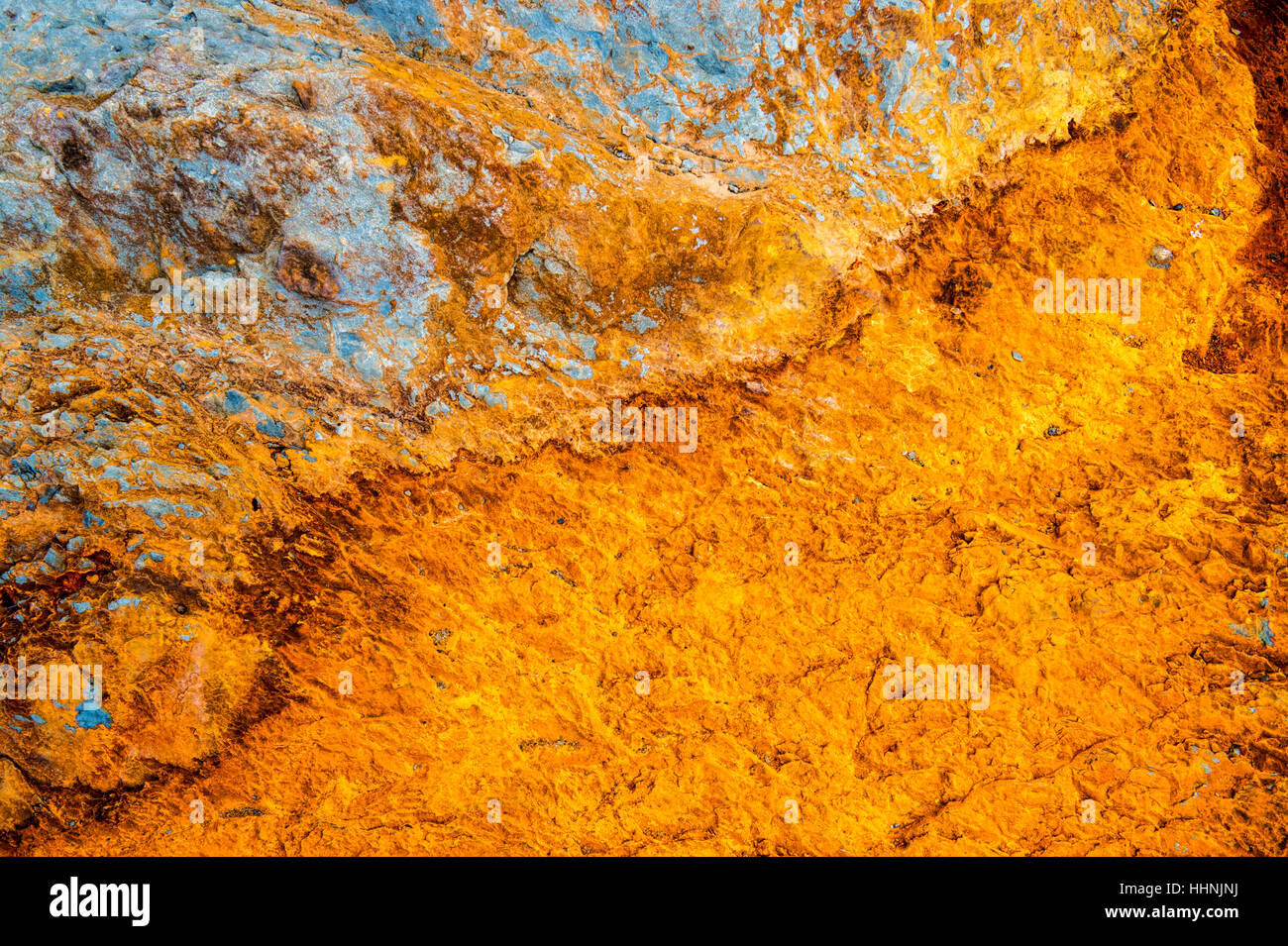 Spittal Beach Sandstone rock strata covered in iron ore deposit ...