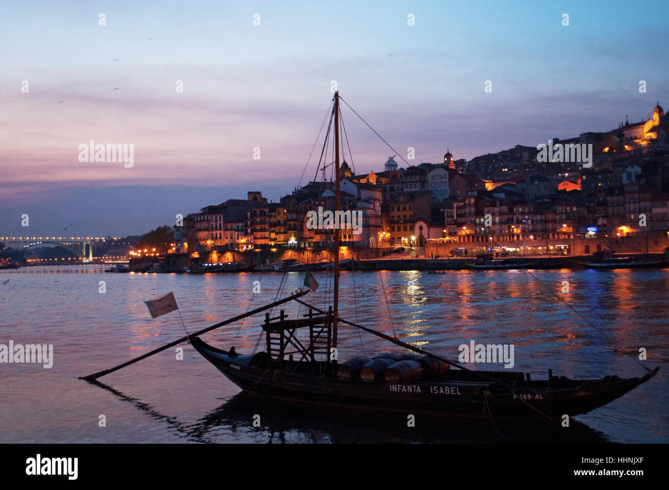 Porto harbour night portugal hi-res stock photography and images - Alamy