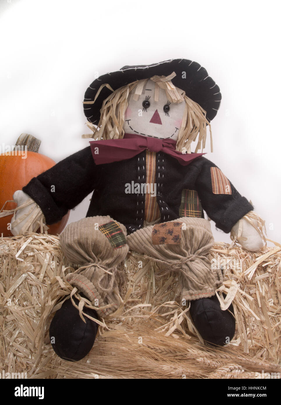 stuffed, hat, date, time, time indication, harvest, basket, crow, wheat ...