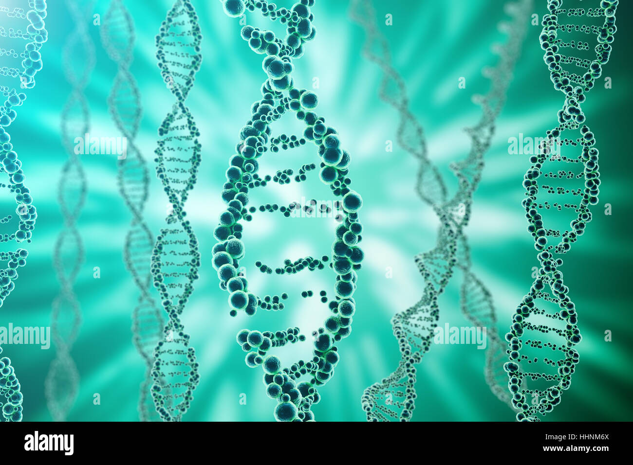 DNA molecule, structure. Close-up of concept human genome. 3d rendering ...