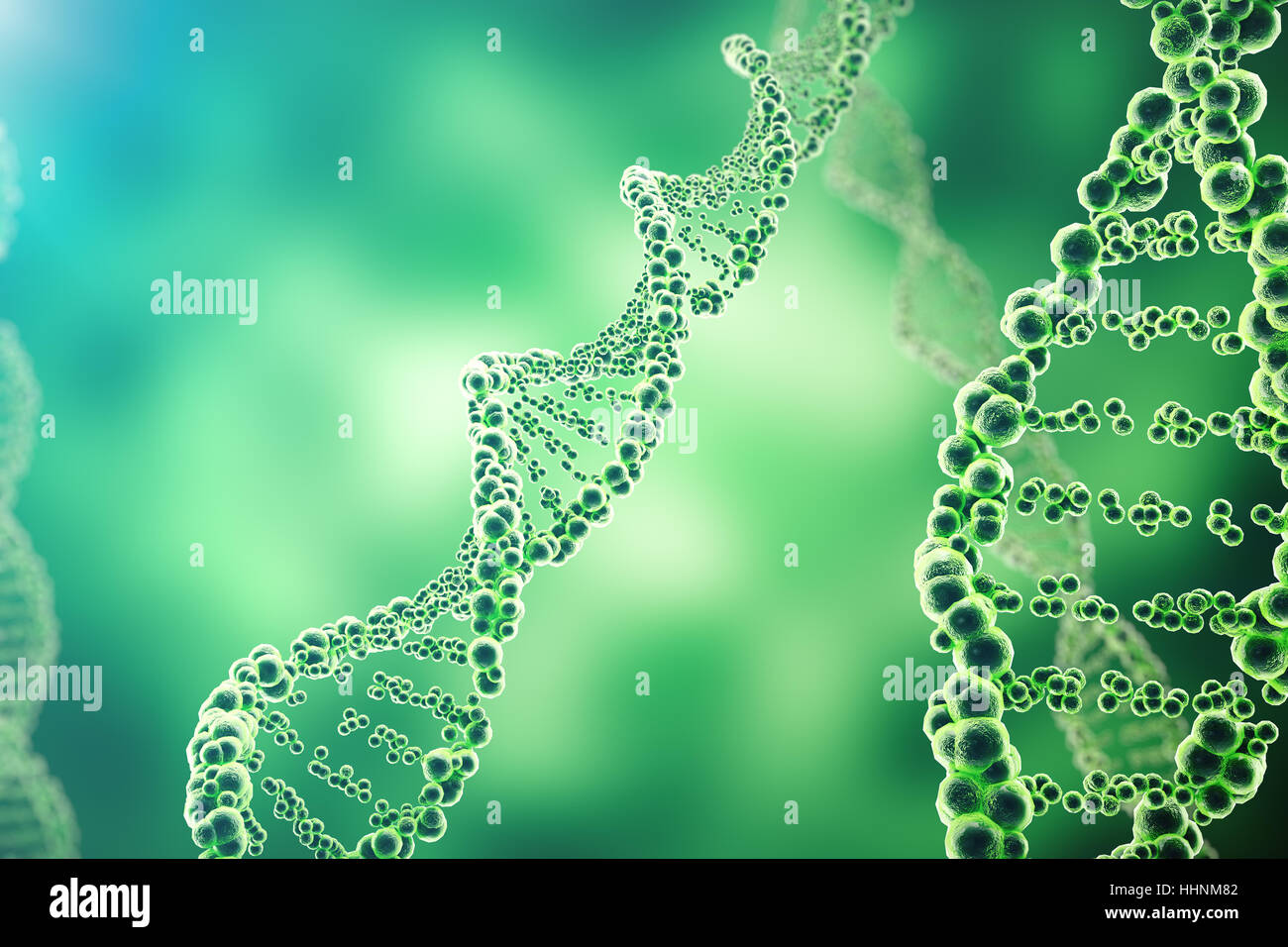 Digital illustration DNA structure in colourful background. Medicine ...