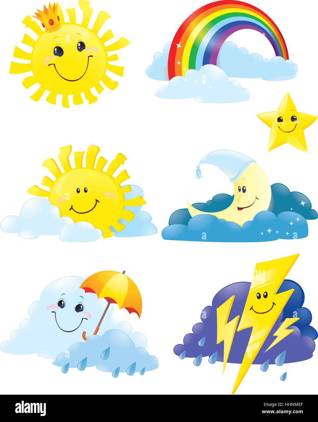 summer, summerly, moon, rainbow, weather, rain, star, heavenly body ...