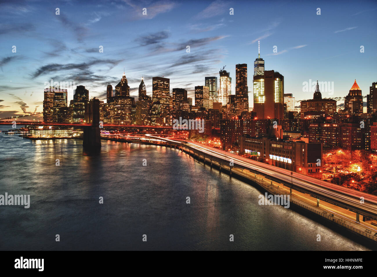 Brooklyn bridge exposure sunset hi-res stock photography and images - Alamy