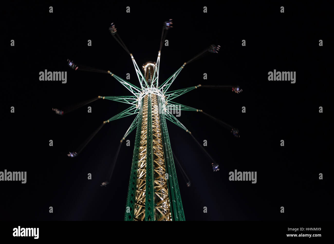 night, nighttime, vienna, evening, ferris wheel, carousel, amusement ...