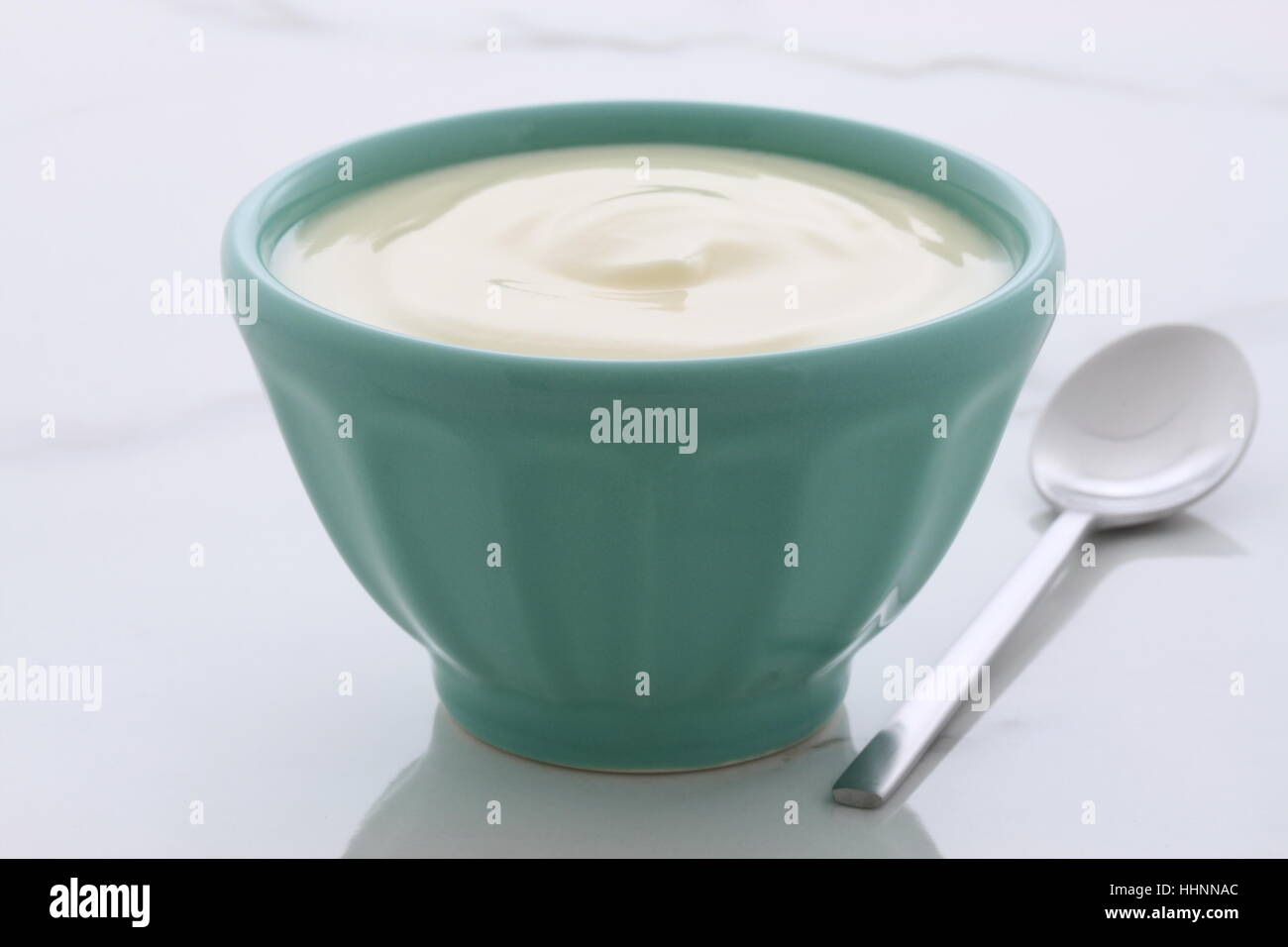 Delicious, nutritious and healthy fresh plain yogurt on vintage italian ...
