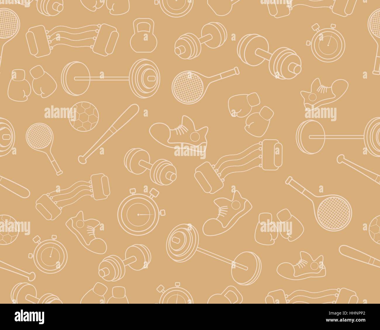 Vector illustration of a seamless background with sports equipment ...