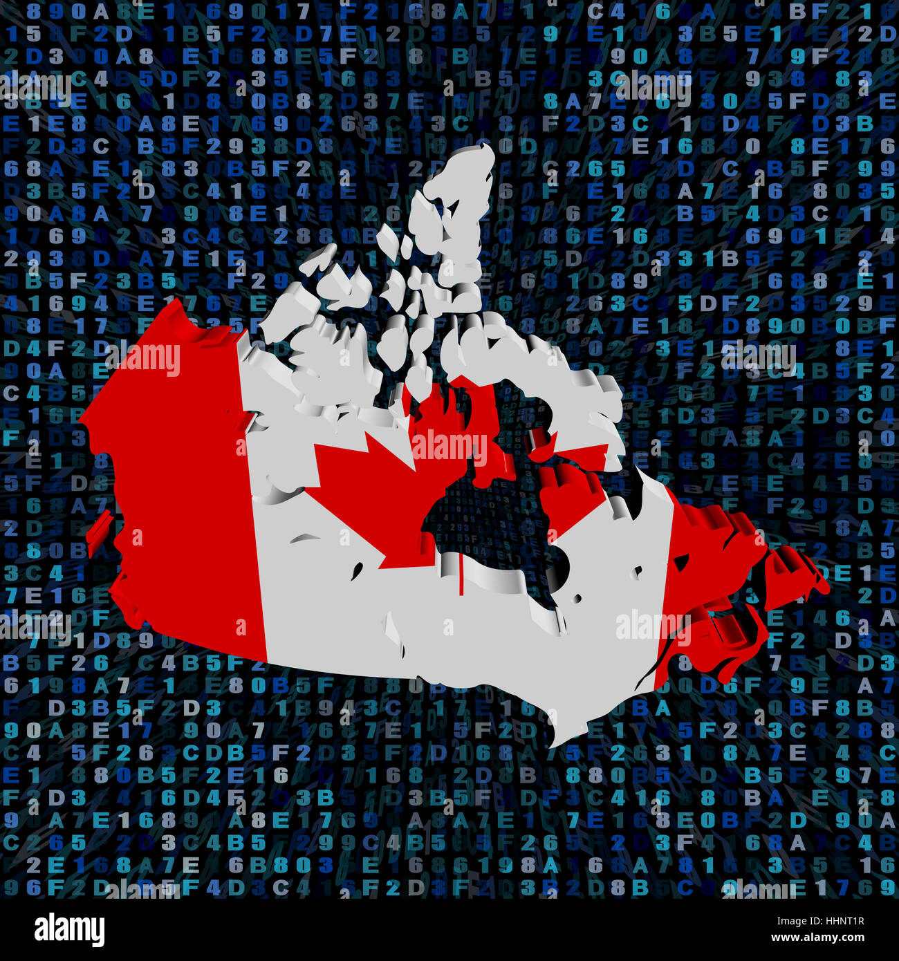 Canada map flag hex code illustration Stock Photo - Alamy