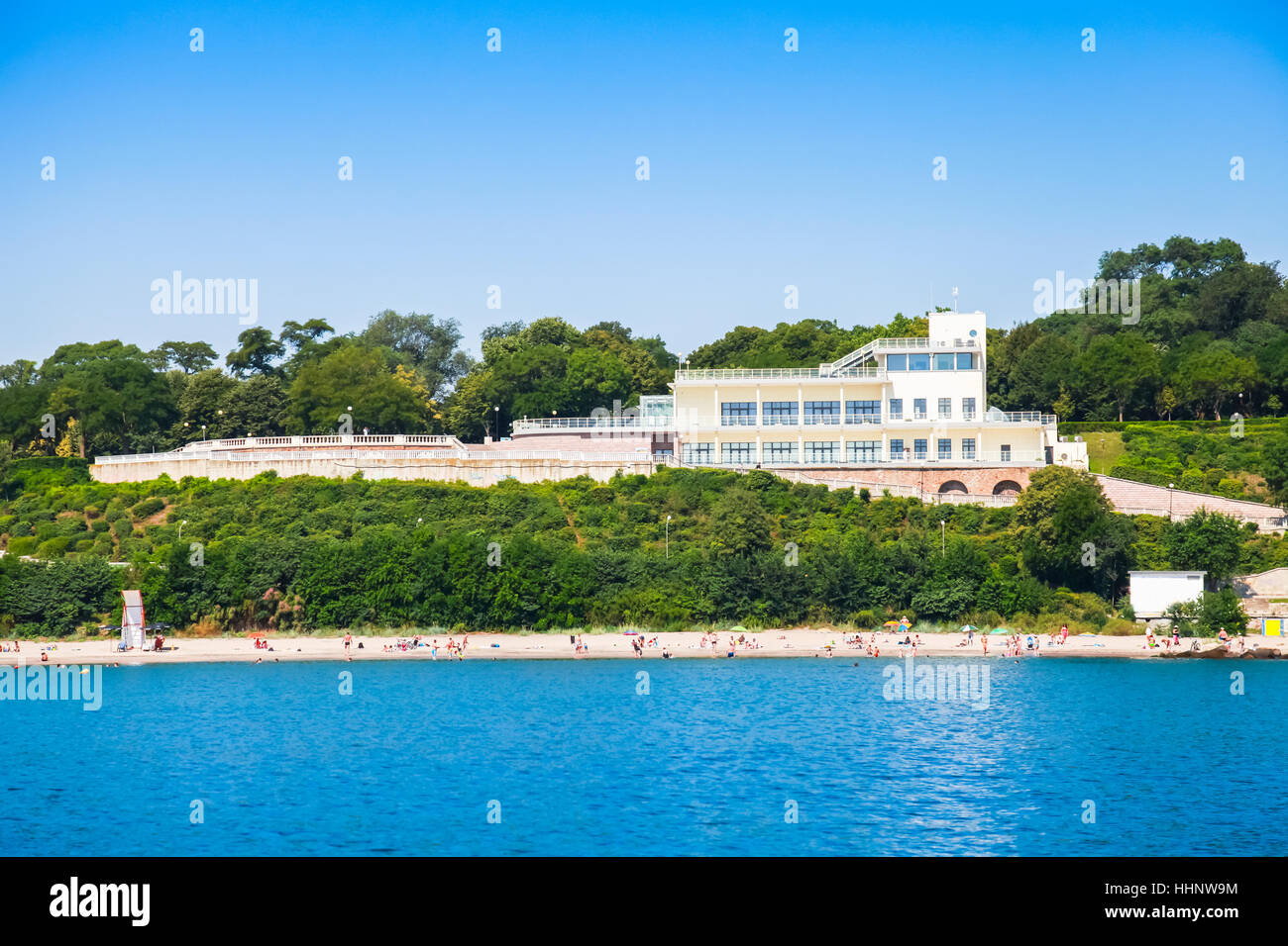Central public beach of Burgas and coastal Sea Garden, Black sea coast ...