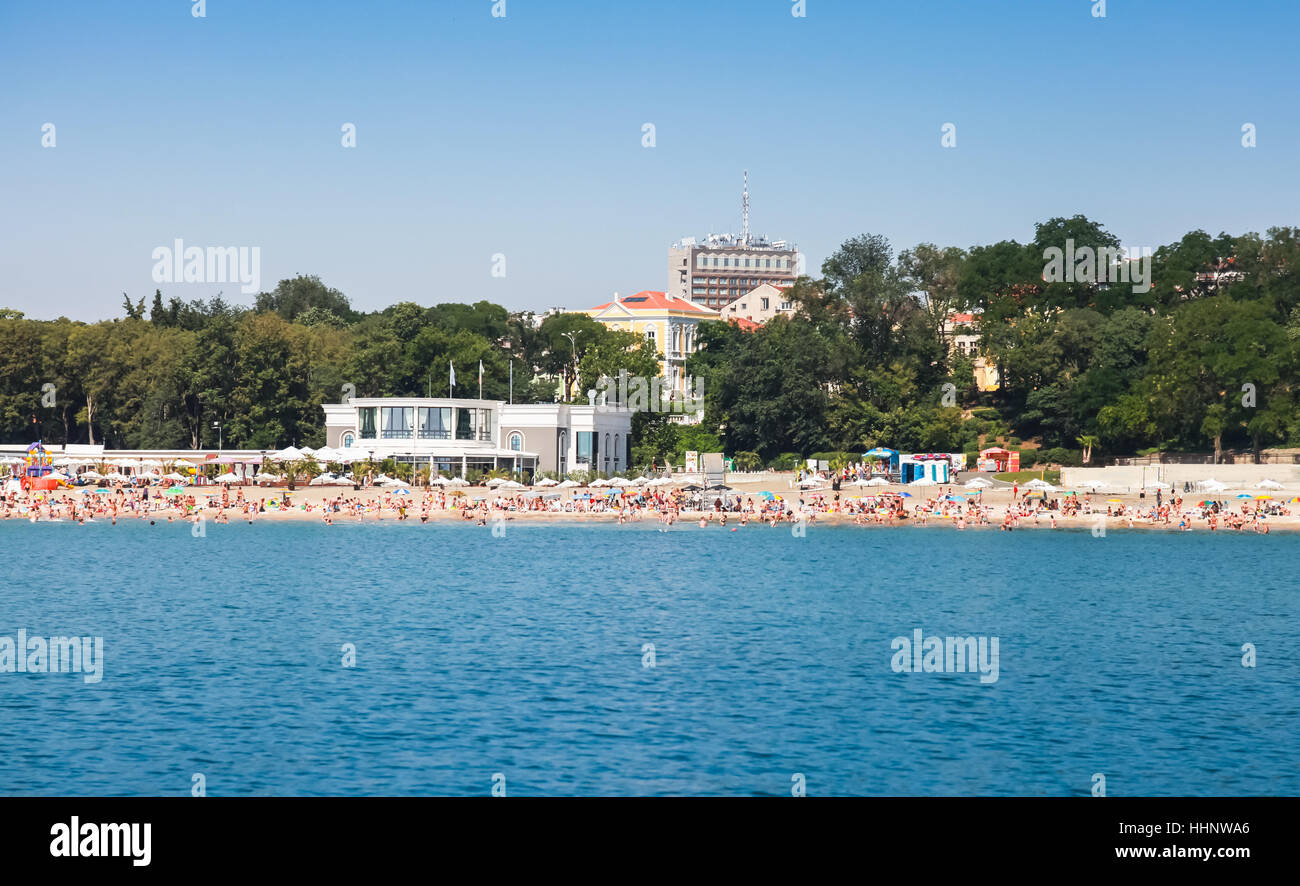Central public beach of Burgas near Sea Garden, Black sea coast ...