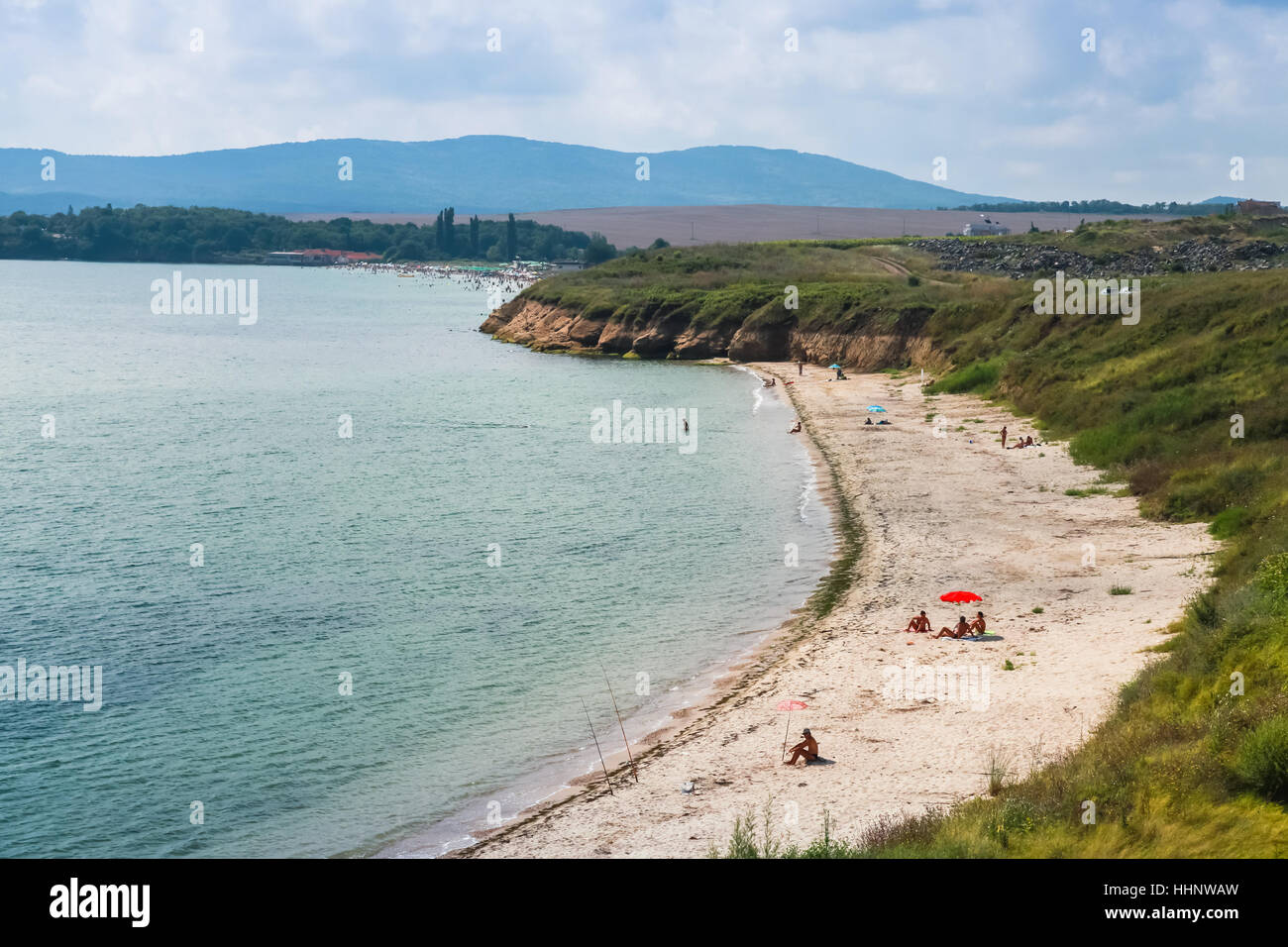 Sandy beach, Black sea coast, Burgas, Bulgaria Stock Photo - Alamy