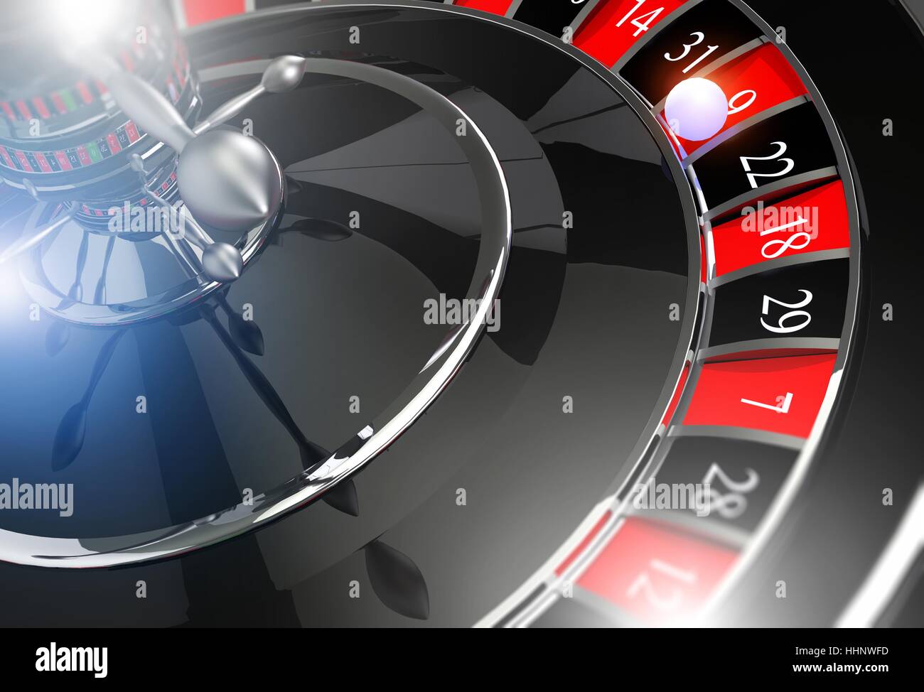 Black Shiny Roulette. Las Vegas Roulette Game 3D Rendered Illustration ...