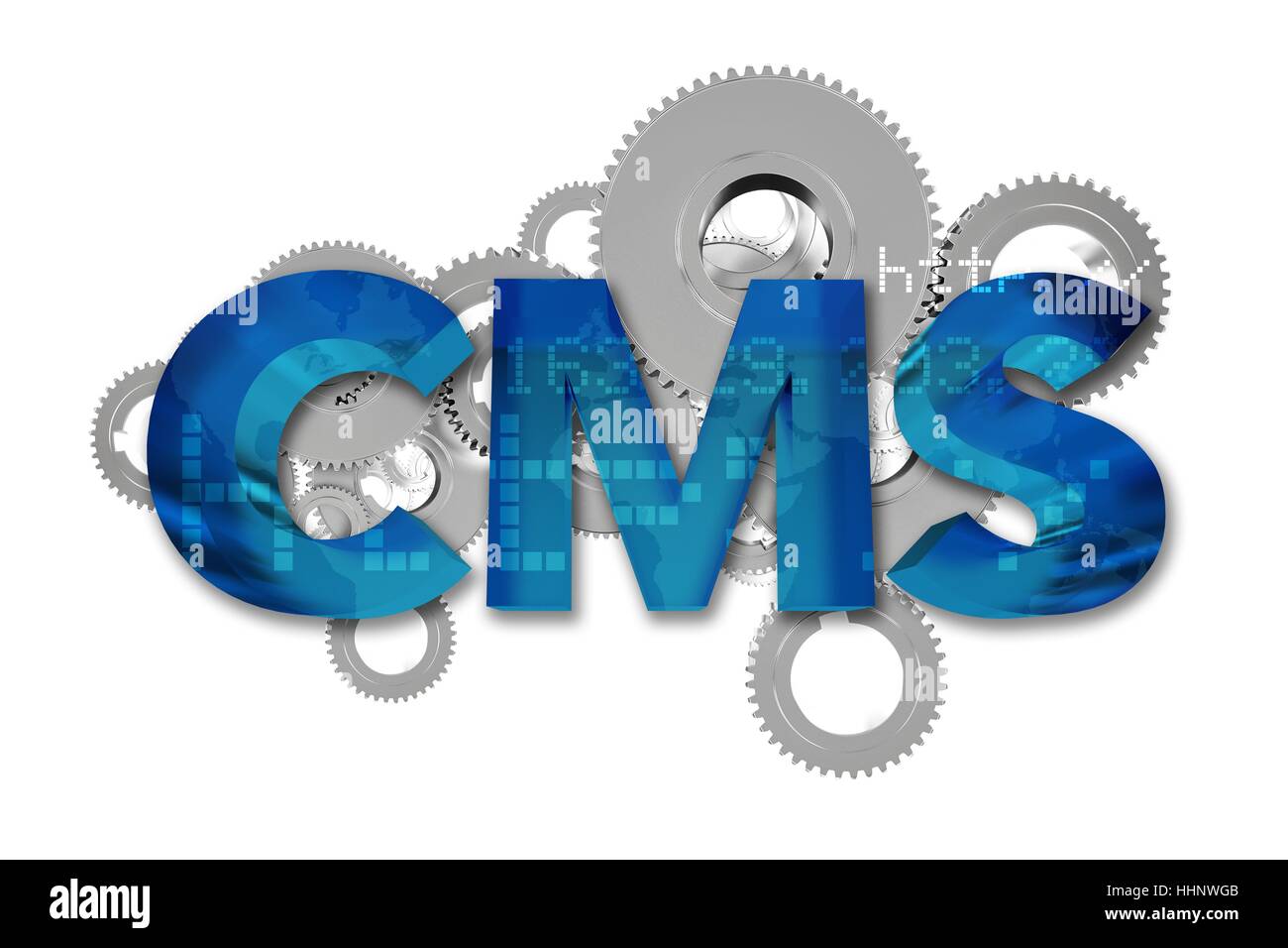 CMS Content Management System Abstract Concept 3D Render Illustration ...