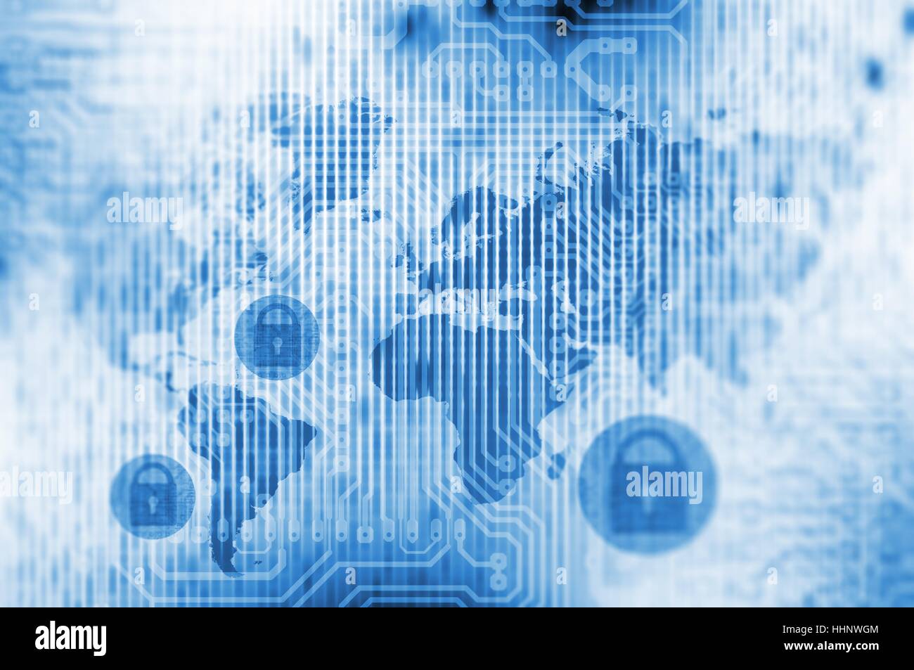 Light Blue Global Networks Abstract Background Illustration. Global ...