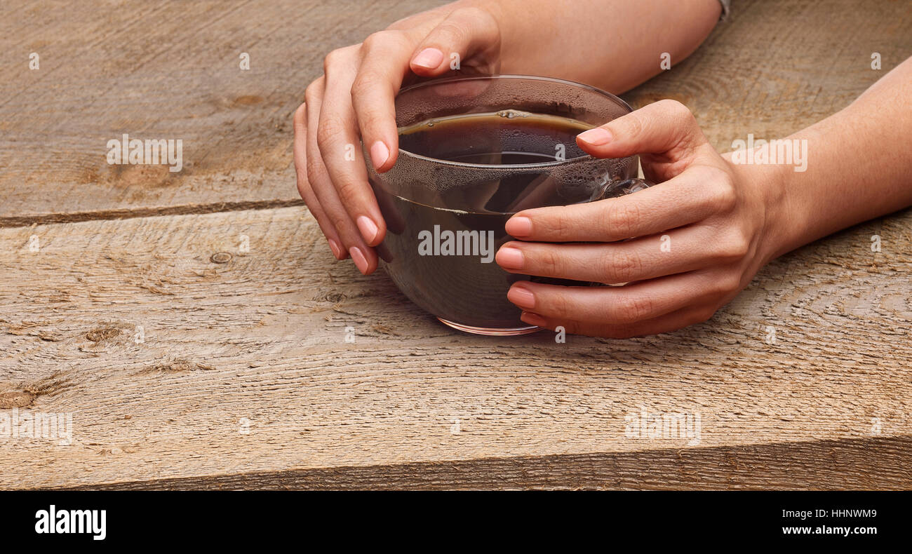 Woman warming hands cup hi-res stock photography and images - Alamy