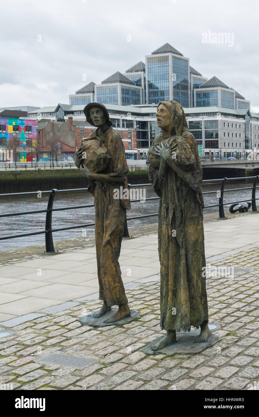 Famine memorial Dublin - 'Famine' - Ireland Stock Photo - Alamy