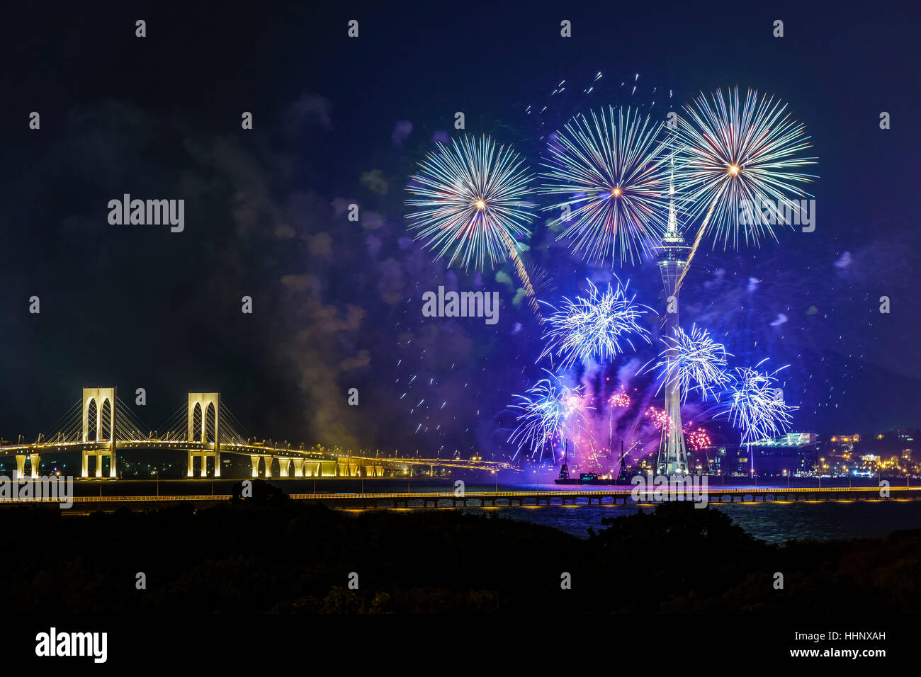 Macau fireworks hi-res stock photography and images - Alamy