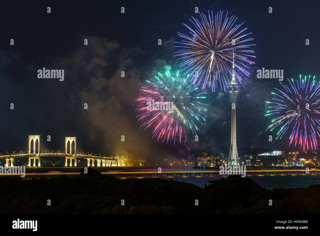 Macau fireworks hi-res stock photography and images - Alamy