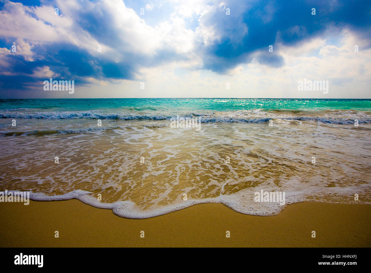 Ocean waves on beach Stock Photo - Alamy
