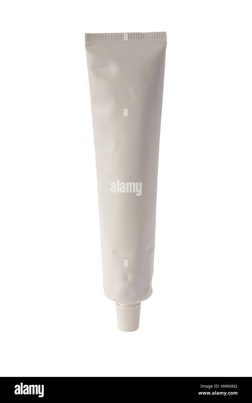 Single white toothpaste tube template isolated on white background ...