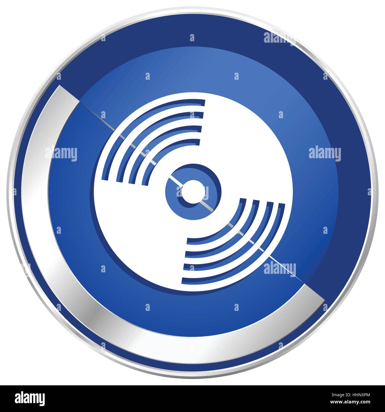 Vinyl music silver metallic web and mobile phone vector icon in eps 10 ...