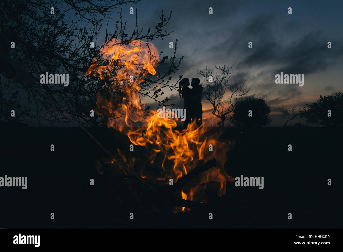 Couple Kissing Fire High Resolution Stock Photography and Images - Alamy