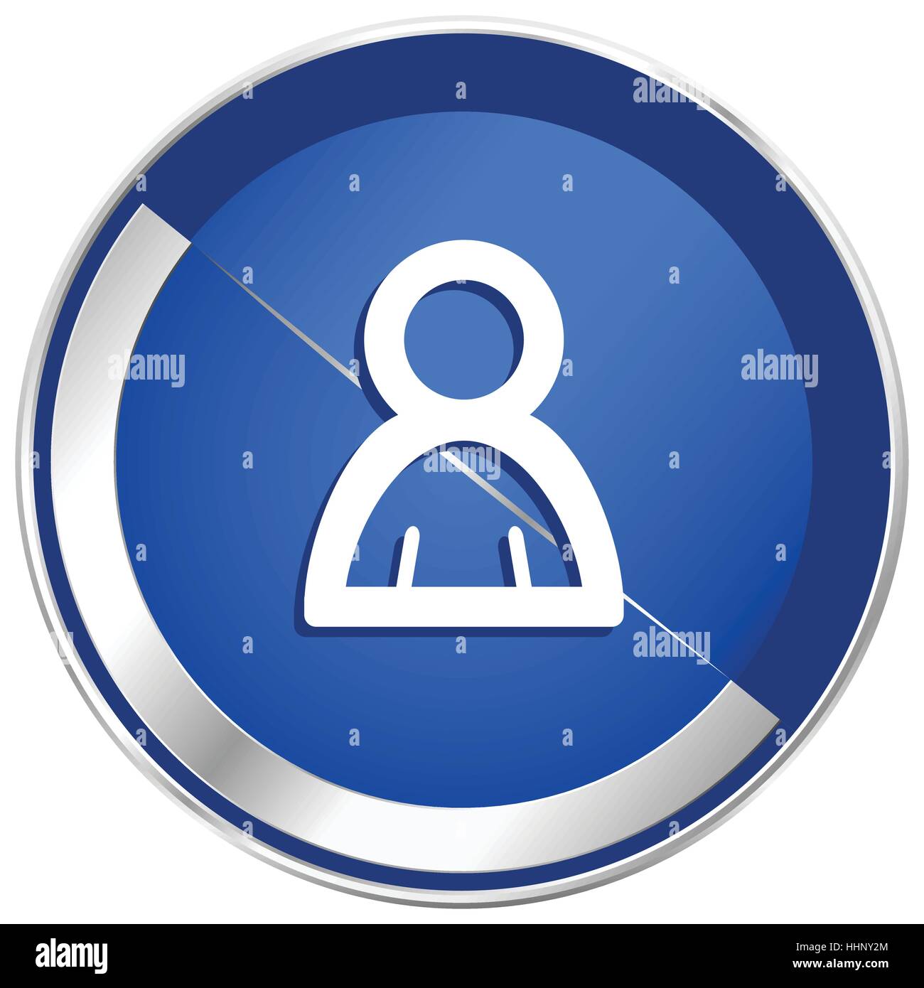 Person silver metallic web and mobile phone vector icon in eps 10 Stock ...