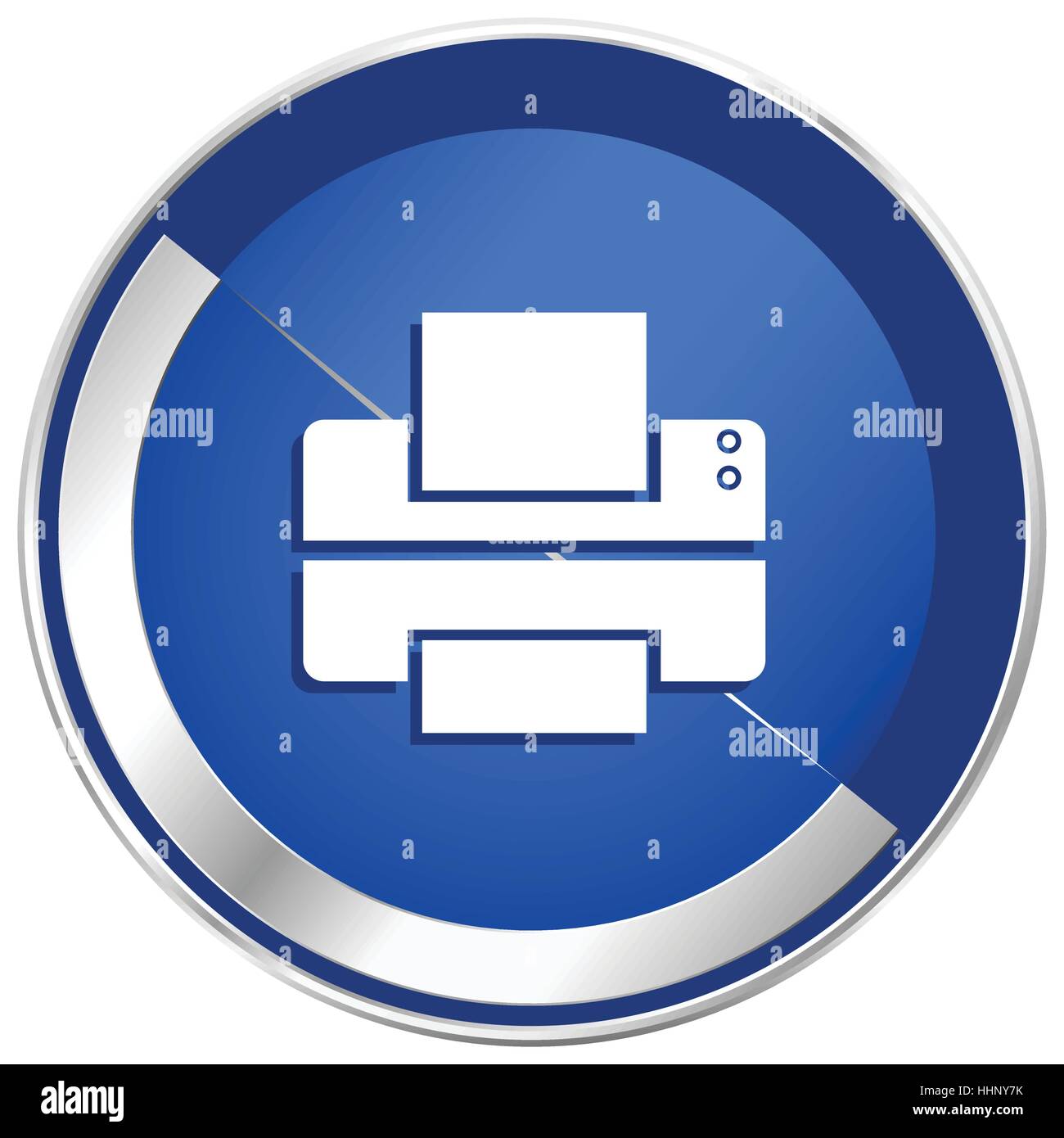 Printer silver metallic web and mobile phone vector icon in eps 10 ...