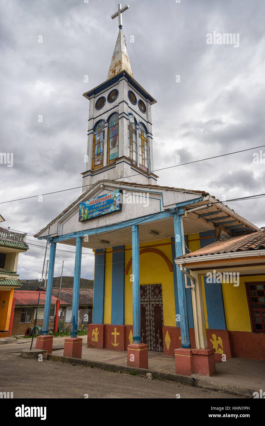 rustic wooden church in Sigsig Ecuador Stock Photo - Alamy