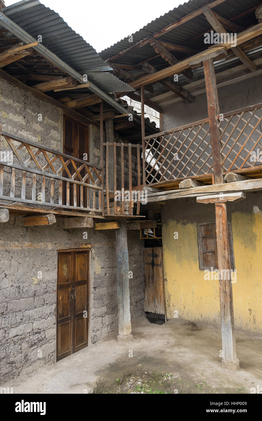 rustic adobe colonial house details in Sigsig Ecuador Stock Photo - Alamy