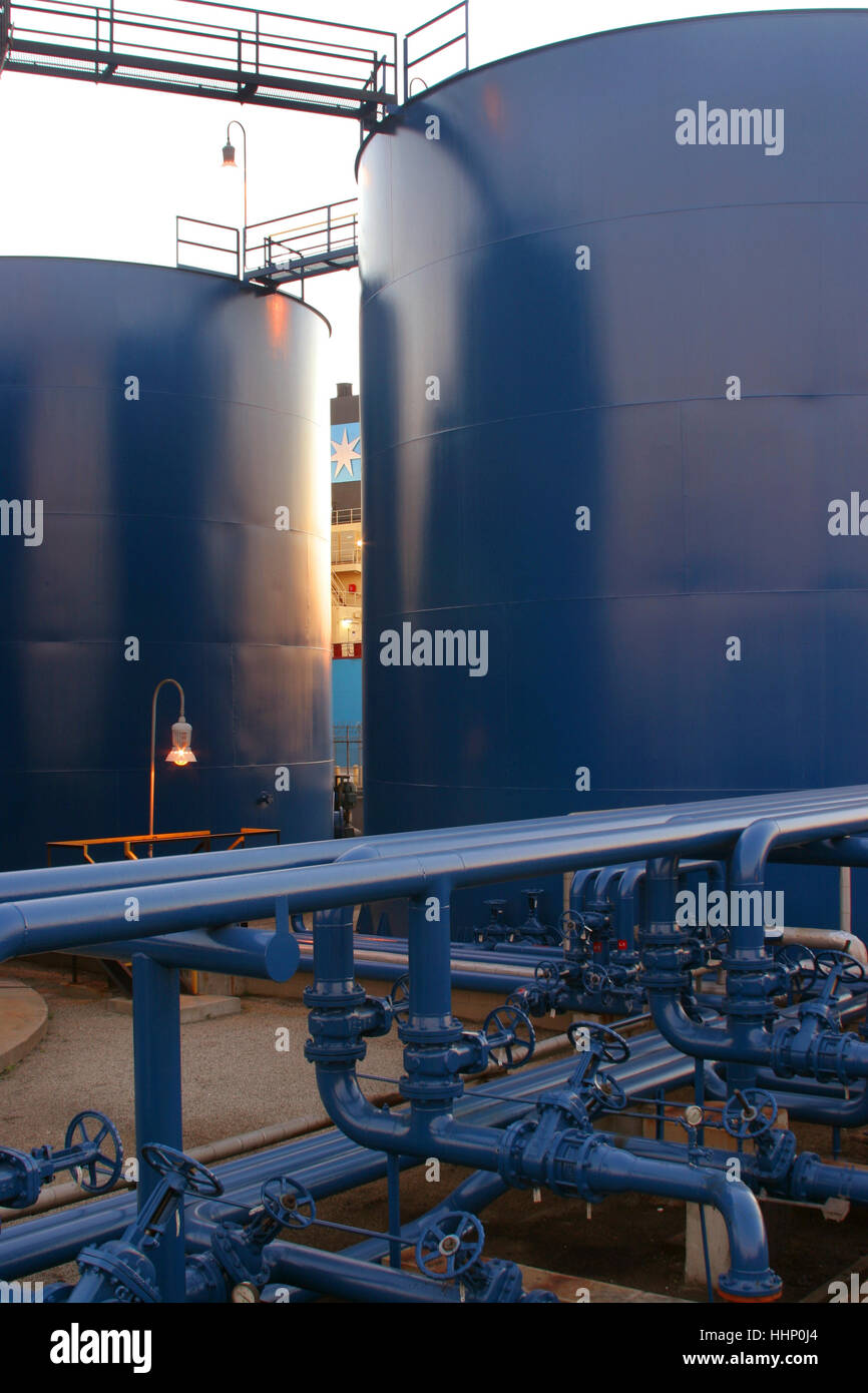 Blue pipes storage tanks hi-res stock photography and images - Alamy