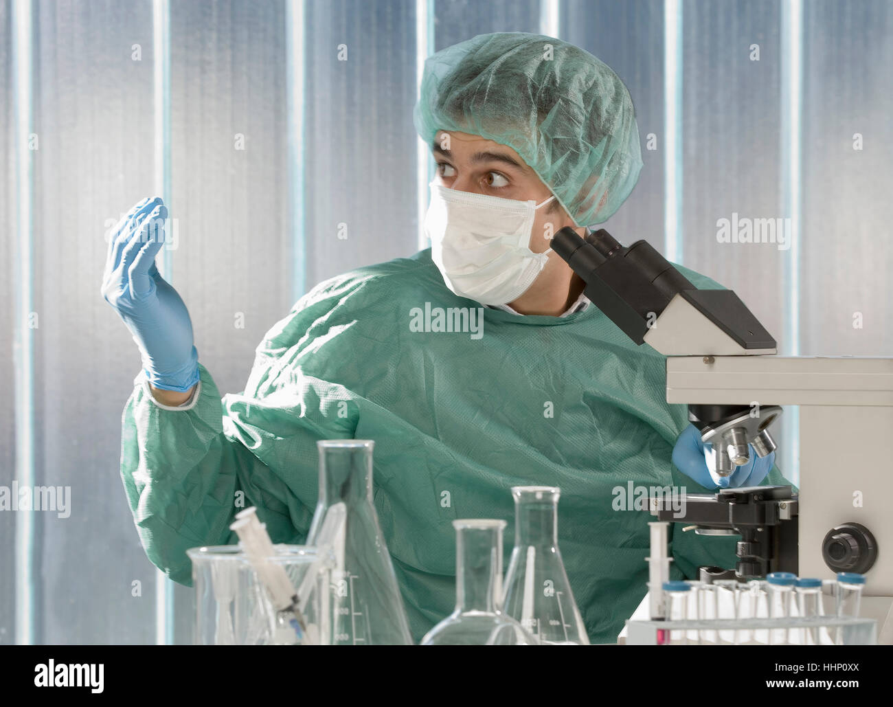 Surprised caucasian scientist hi-res stock photography and images - Alamy