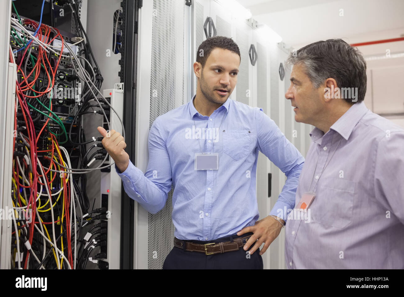 Two technicians working in data hi-res stock photography and images - Alamy