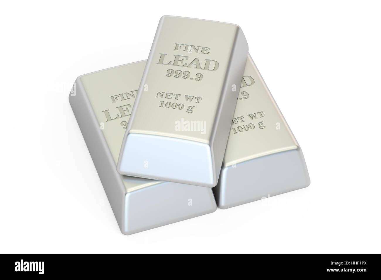 lead bars, 3D rendering isolated on white background Stock Photo - Alamy
