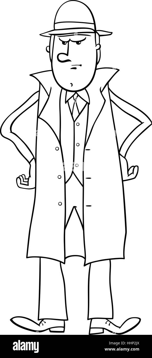 Black and White Cartoon Illustration of Angry or Disgusted Man ...