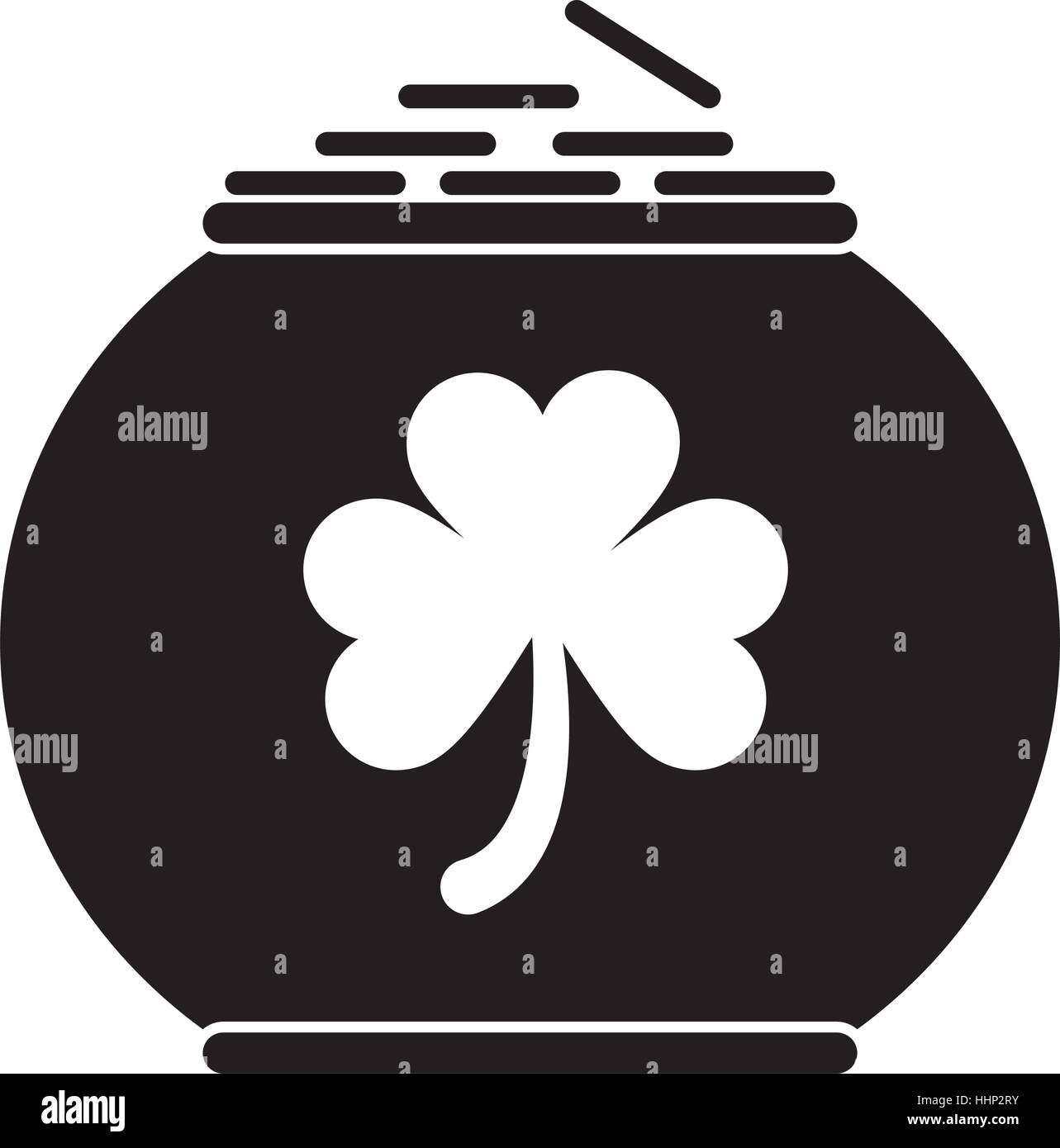 silhouette pot full coins shamrock st patrick day Stock Vector Image ...