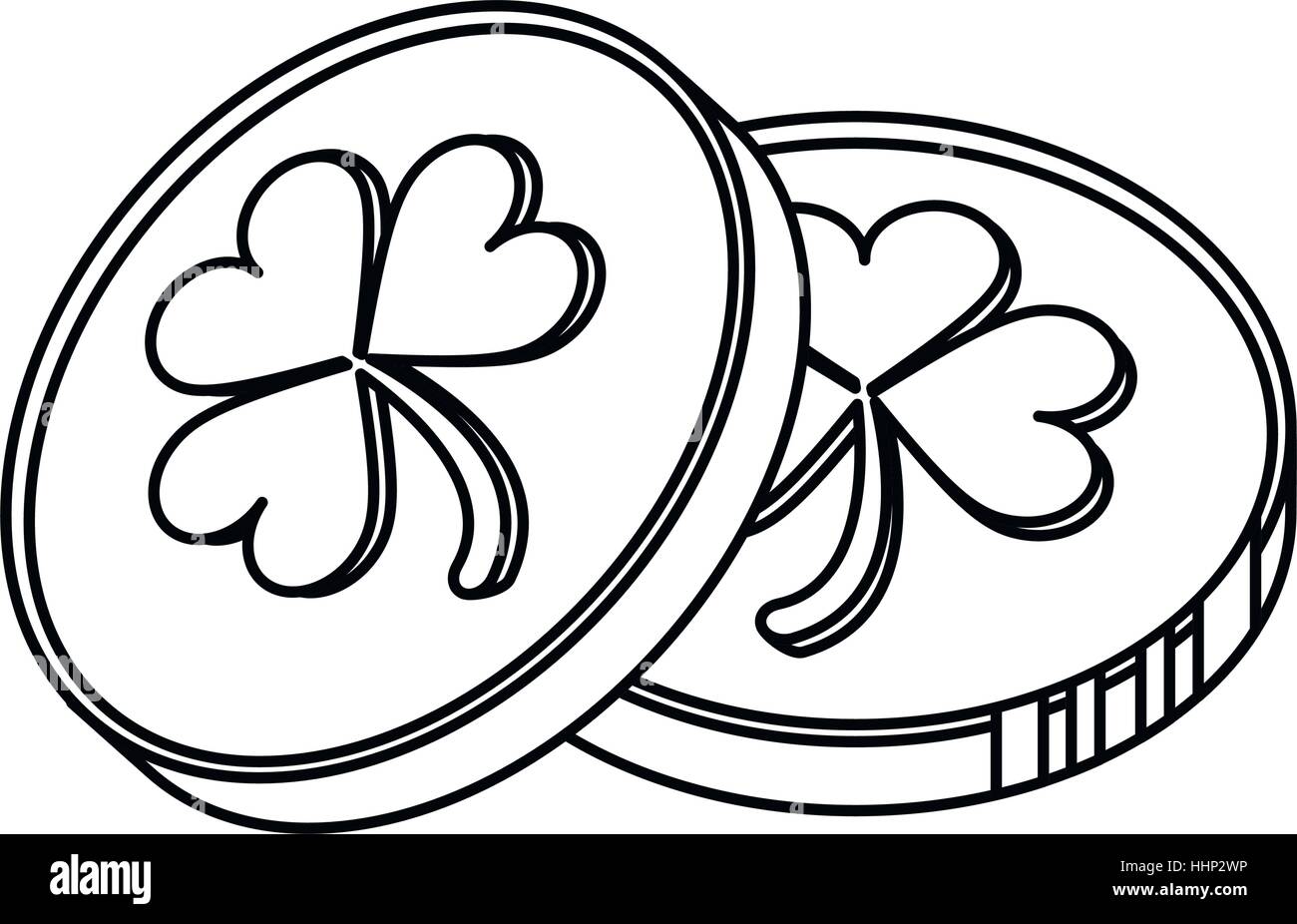 st patrick day coins sign outline Stock Vector Image & Art - Alamy