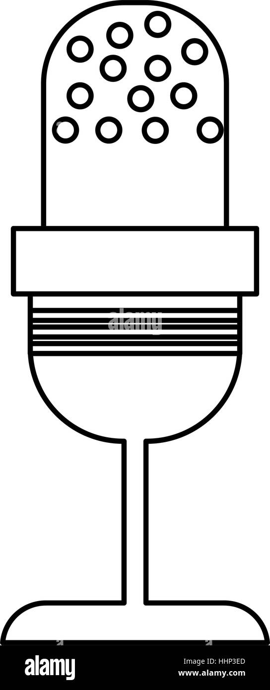 microphone vintage communication audio outline Stock Vector Image & Art ...