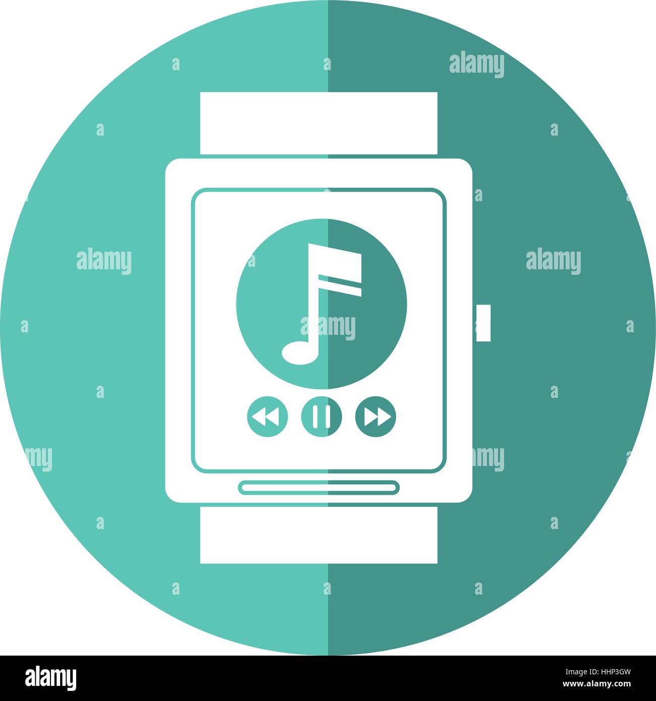 smartwatch music player app technology shadow Stock Vector Image & Art - Alamy