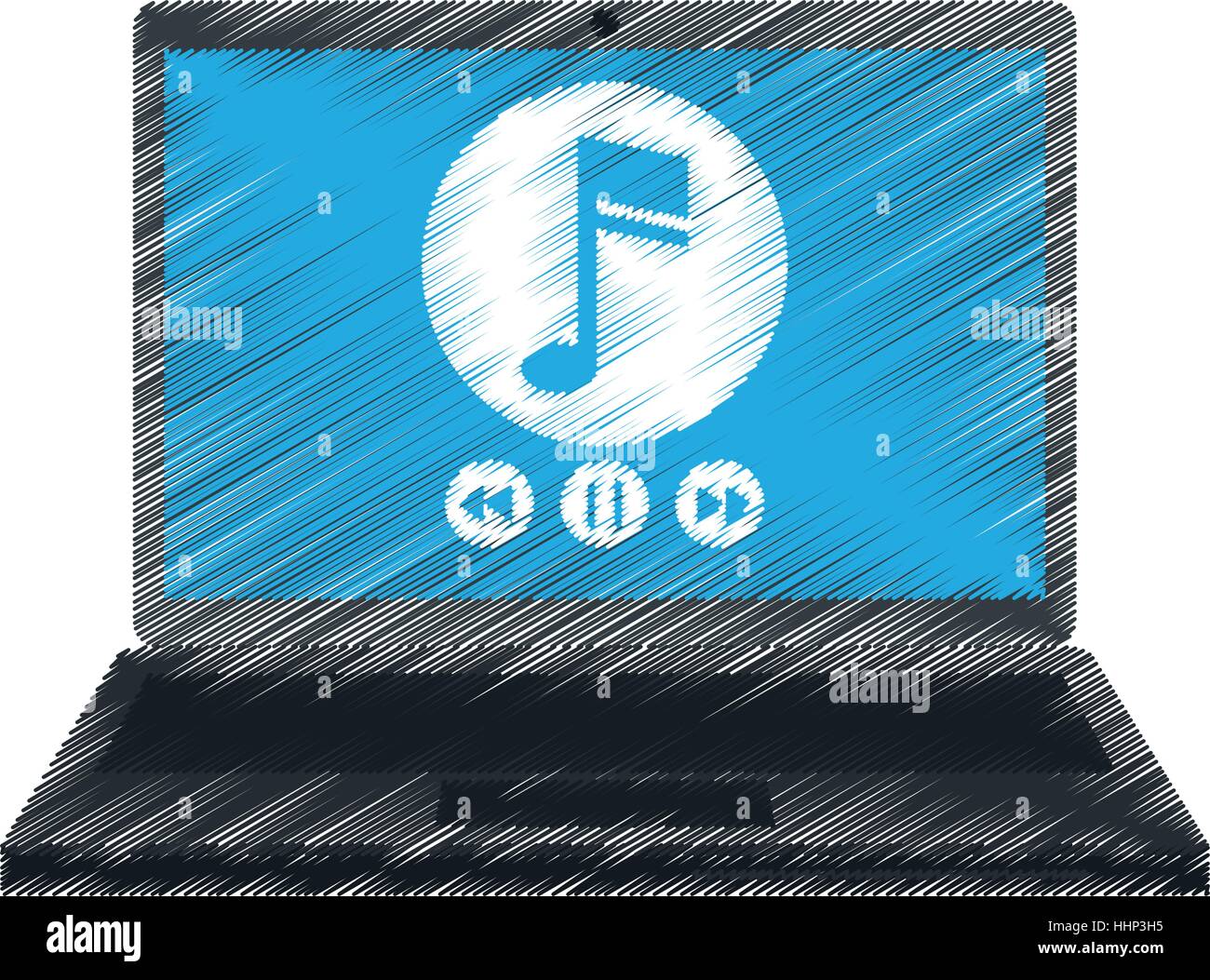drawing laptop music player app modern Stock Vector Image & Art - Alamy
