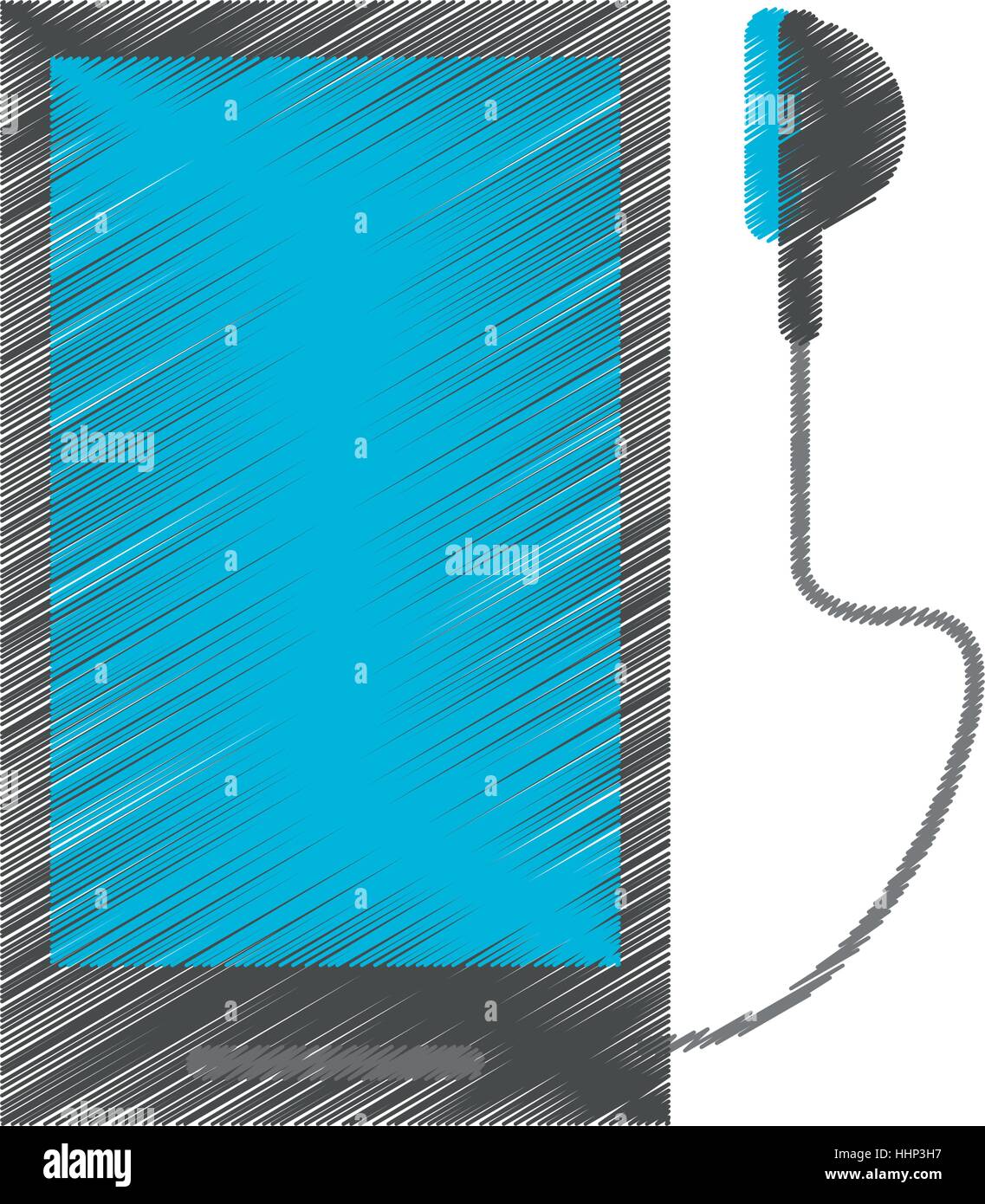 drawing smartphone mobile music earphones audio Stock Vector Image ...