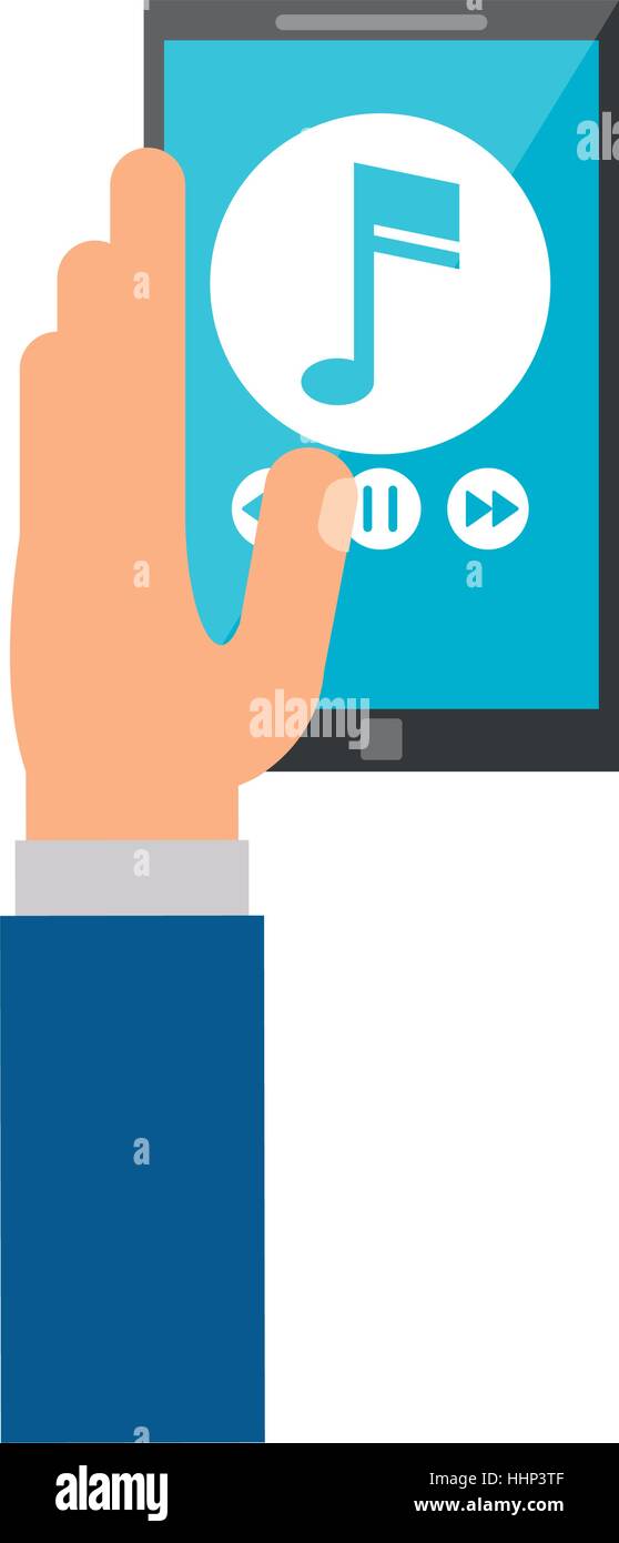 hand hold smartphone play music Stock Vector Image & Art - Alamy
